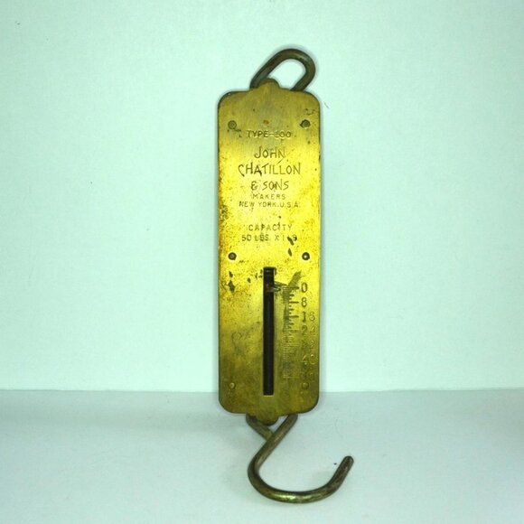 John Chatillon and Sons | Accents | Vintage Brass Face Hanging Spring ...